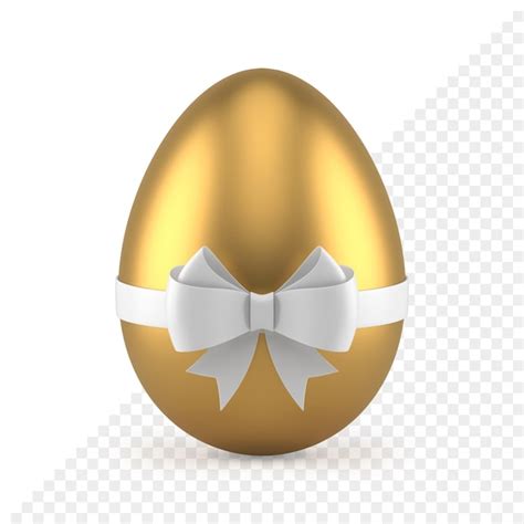 Premium PSD Golden Easter Chicken Egg With Bow Ribbon Festive
