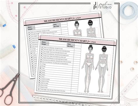 PRINTABLE Women S Body Measurement Sheet Fashion Designer Template
