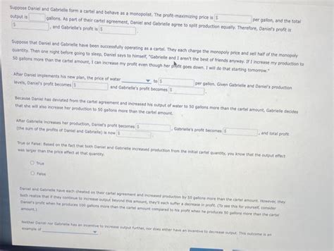 Solved Breakdown Of A Cartel Agreement Consider A Town In Chegg