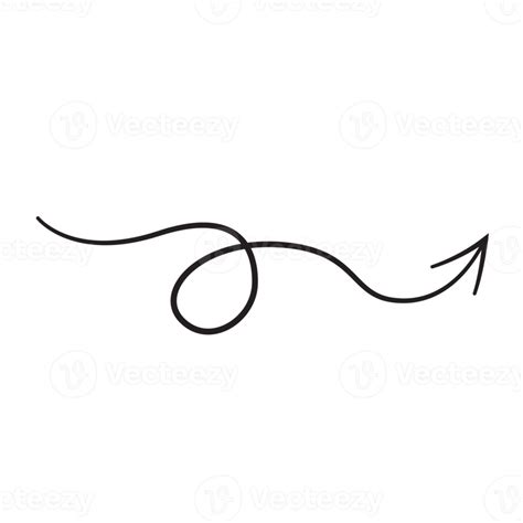 flèche d art en ligne avec une fine ligne noire png avec fond