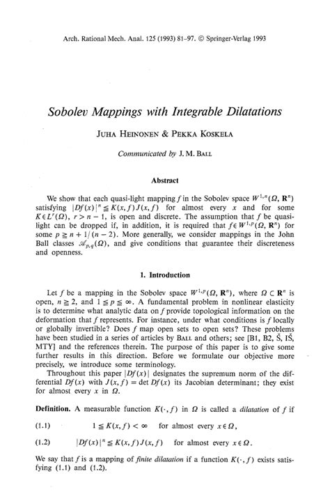 pdf sobolev mappings with integrable dilatations