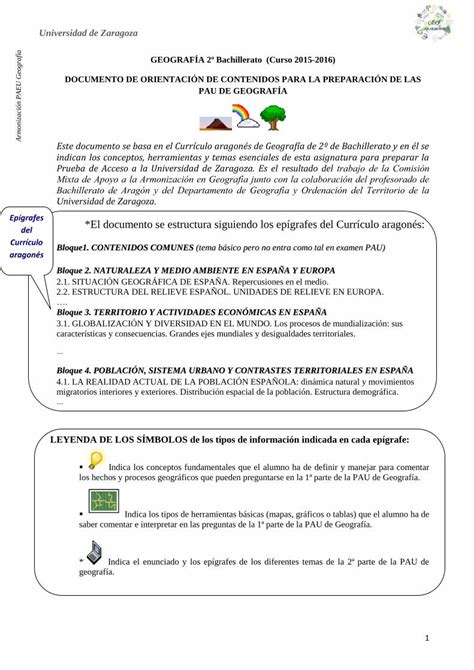 Pdf Orientaci N Contenidos Paeu Geograf A Curso