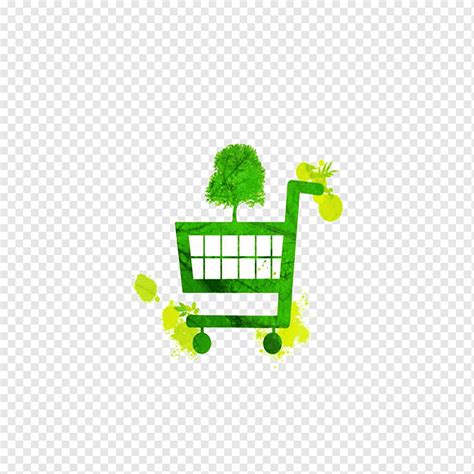 Icono De Carrito De Compras Carrito De Compras Verde Hierba Vector
