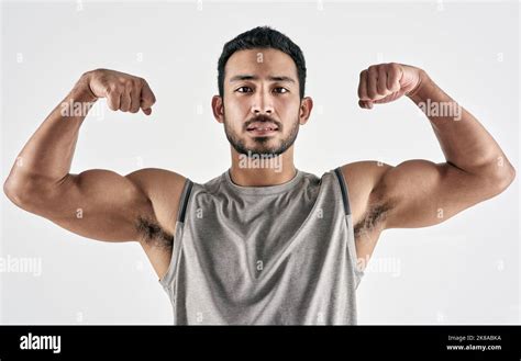 Male Bodybuilder Flexing Biceps Hi Res Stock Photography And Images Alamy
