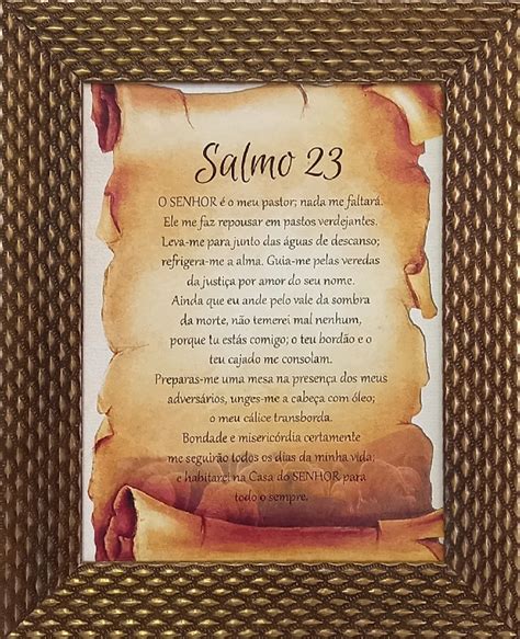 Quadro Oração Salmo 23 Moldura 62x42 cm