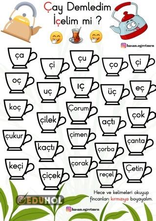 Ç Sesi Hece Ve Kelime Okuma Eduhol Etkinlik İndir Oyun Oyna