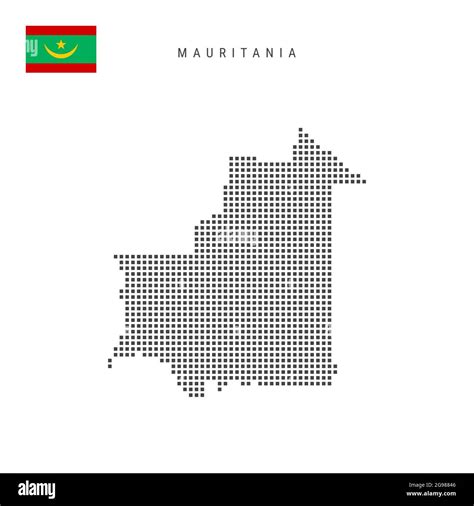 Square Dots Pattern Map Of Mauritania Mauritanian Dotted Pixel Map