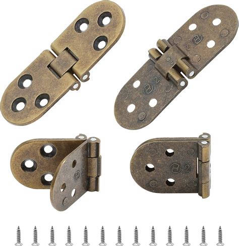 Cjueiom 4PCS Folding Table Hinge With Screws 180 Degree Hinge Round
