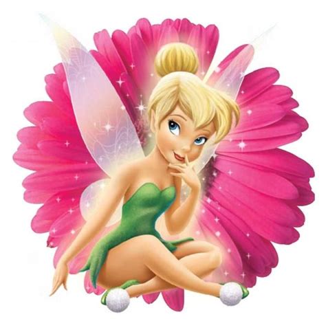 TINKERBELL THINKINGDesign A22Disney Tinkerbell On Flower Applique
