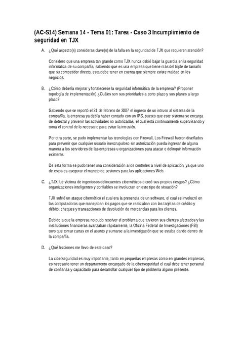 AC 14 AC S14 Semana 14 Tema 01 Tarea Caso 3 Incumplimiento De