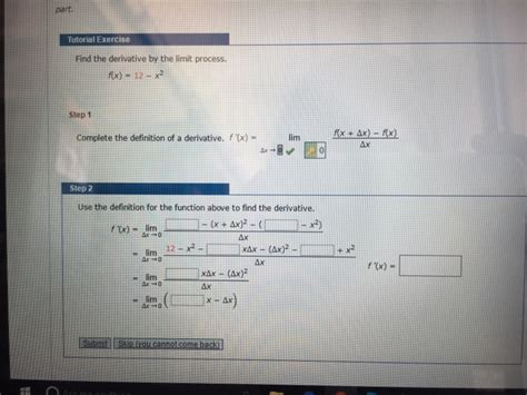 solved find the derivative by the limit process f x 12