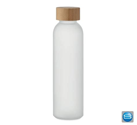 Glasflasche Mit Deckel Aus Bambus Als Werbegeschenk