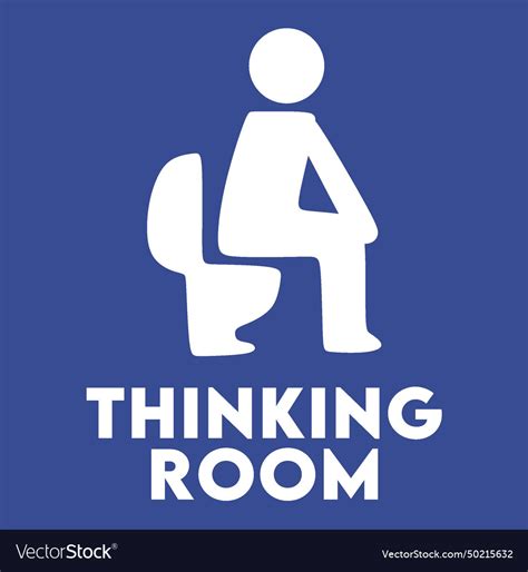 Thinking Room Funny Toilet Signs Royalty Free Vector Image