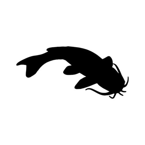 Silueta de ilustración vectorial de bagre de pescado Vector Premium