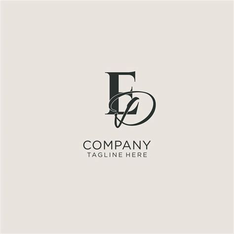 Monograma De Letras Iniciales Ed Con Elegante Estilo De Lujo Identidad