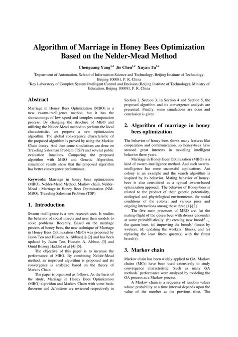 pdf algorithm of marriage in honey bees optimization based on the nelder mead method