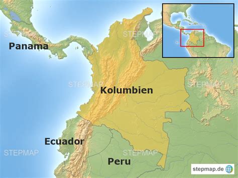StepMap kolumbien karte Landkarte für Südamerika