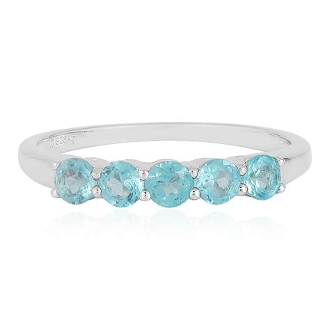 Brasilianischer Blauer Apatit Sterling Silber Ring 0 947ct