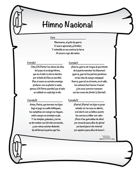 Himno Nacional Mexico Para Imprimir ParaImprimir Org
