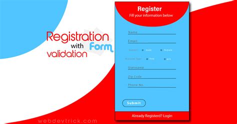 registration form with validation example and source code