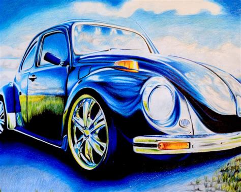 Volkswagen Beetle Drawing By Jessica Melrose Saatchi Art