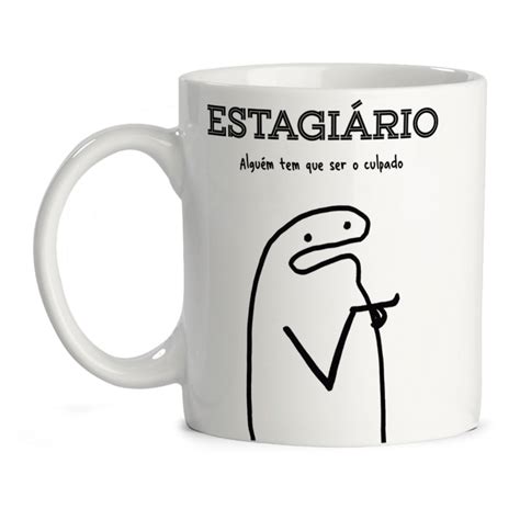 Caneca Estagiário Profissão Flork Personalizada Porcelana 325ml