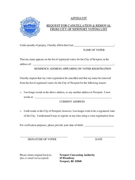 Fillable Online Affidavit For Cancellation Of Registrationhow To Write