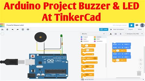 Arduino Project Buzzer Led At Tinkercad In Hindi Easytronic