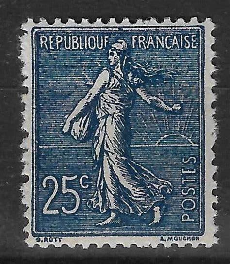 France 1903 Semeuse 25 c bleu noir très bon centrage Catawiki