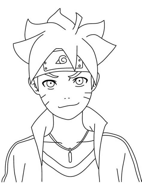 Boruto Sonriendo Para Colorear Imprimir E Dibujar ColoringOnly