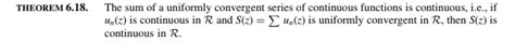 solved the sum of a uniformly convergent series of