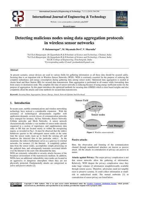 pdf detecting malicious nodes using data aggregation protocols in wireless sensor networks