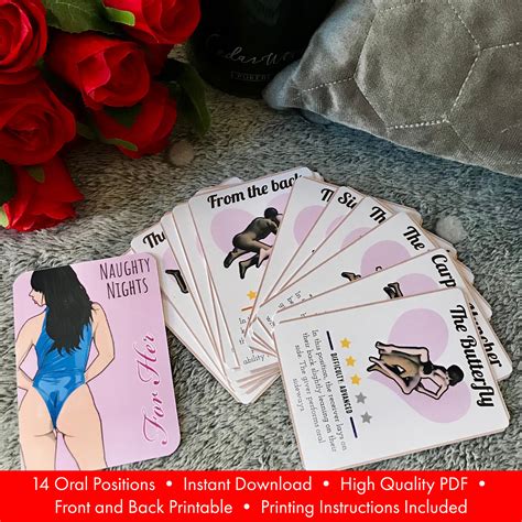 Printable For Her Oral Position Cards Sex Cards Adult Games Sex Games For Her Erotic Cards