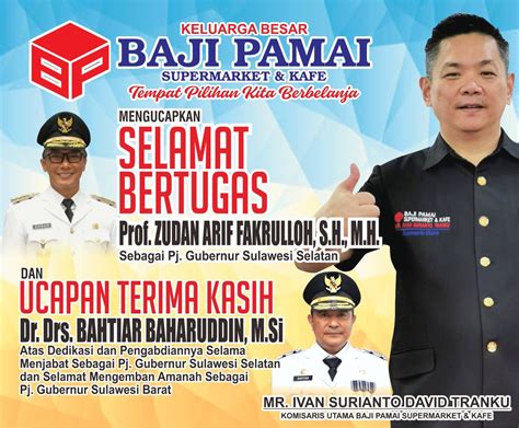 Owner Supermarket Baji Pamai Beri Ucapan Selamat Atas Pelantikan Prof