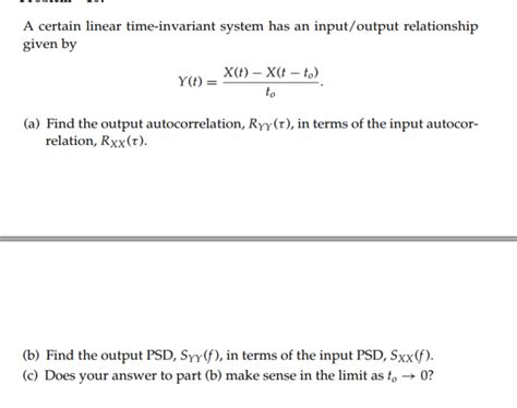 solved a certain linear time invariant system has an