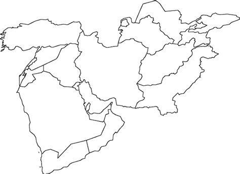 Middle East Map Blank Printable Middle East Political Map