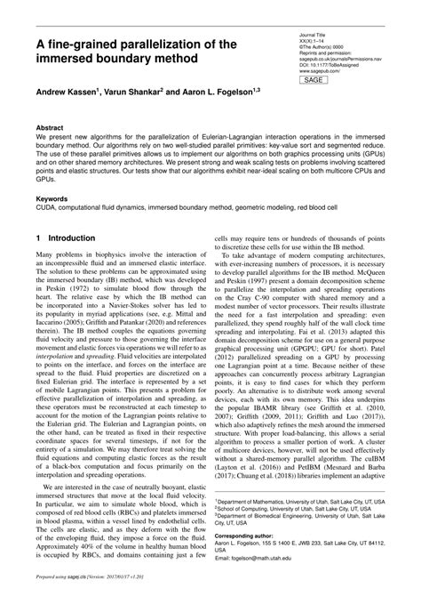 pdf a fine grained parallelization of the immersed boundary method