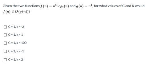 solved given the two functions f n nº log n and g n