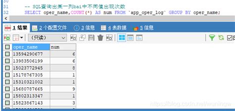 sql查询出某一列中不同值出现次数 sql查询某一个值出现的次数 csdn博客