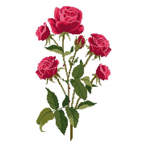 FREE PATTERN DMC Roses Cross Stitch 0183 Hobbycraft