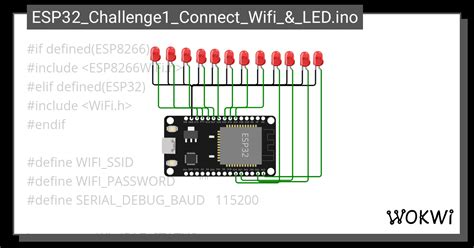 ESP32 Challenge1 Connect Wifi LED Ino Wokwi ESP32 STM32 Arduino