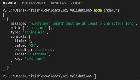 how to validate data using joi module in node js geeksforgeeks