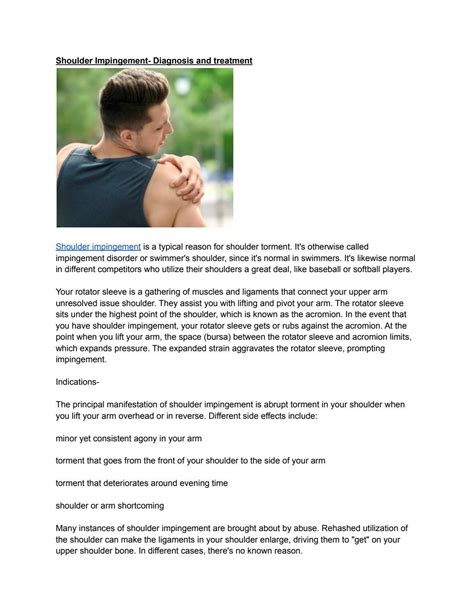 Shoulder Impingement Diagnosis And Treatment By Swati Patel Issuu