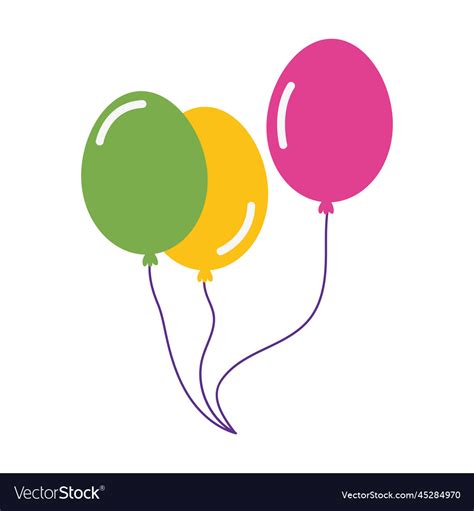 Colorful Balloons Icon Royalty Free Vector Image