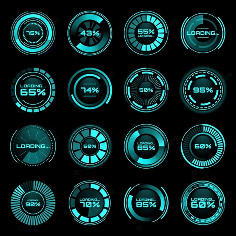 Loading Progress Bar Vector Art PNG Hud Futuristic Loading Progress