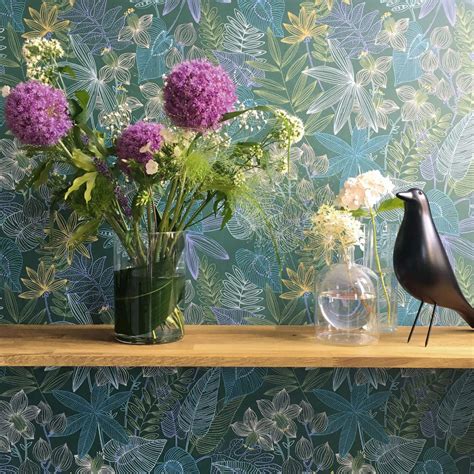 Livingwalls Vliestapete Colibri Tapete in floraler Dschungel Optik grün