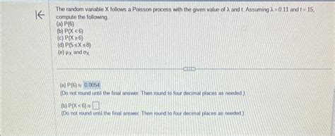 solved the random variable x follows a poisson process with