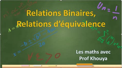 cours exercices corrigées Relations binaires Relations d
