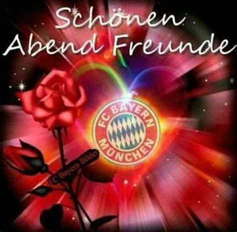 A Red Rose Sitting On Top Of A Heart With The Words Schonen Abend Fr