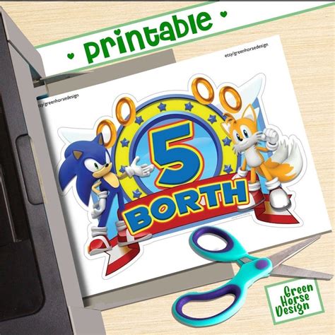 Sonic the Hedgehog Feliz Cumpleaños Custom Cake Topper Personalizar